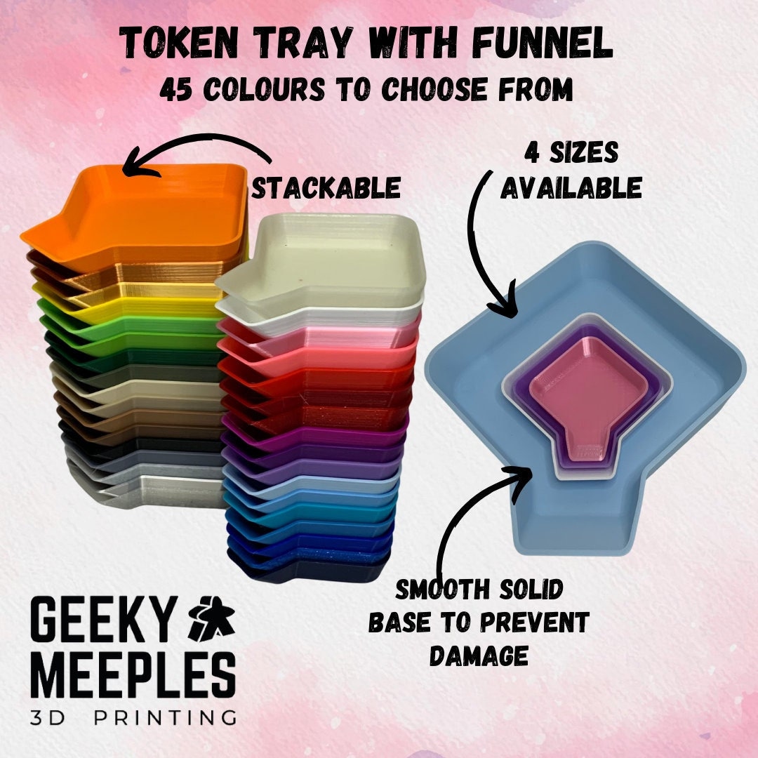 3D Printed Stackable Board Game Tray With Funnel / Arts & Crafts ...