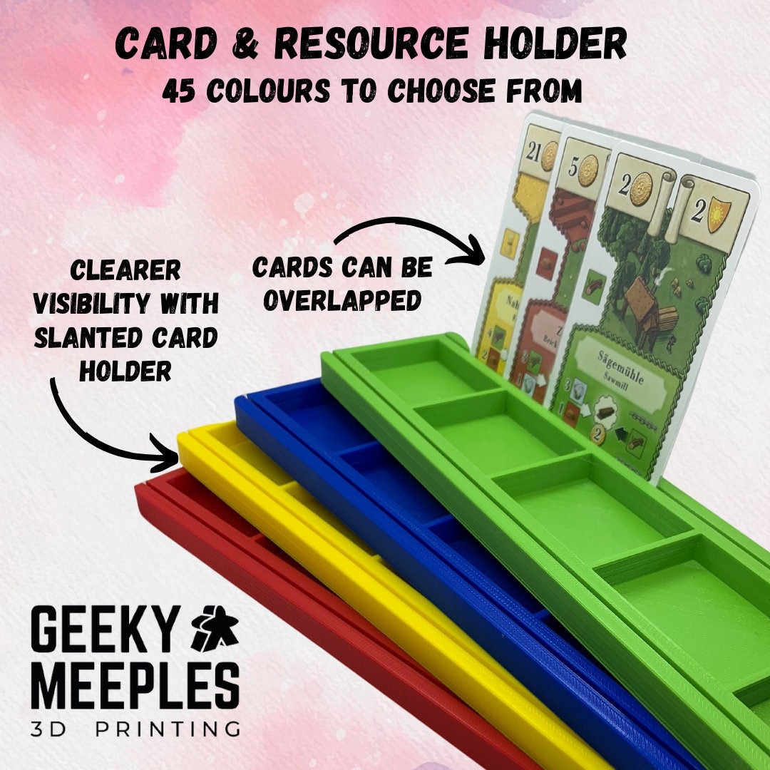 3D Printed Card and Resource Holder - Board Game - Single - 54 Colours ...