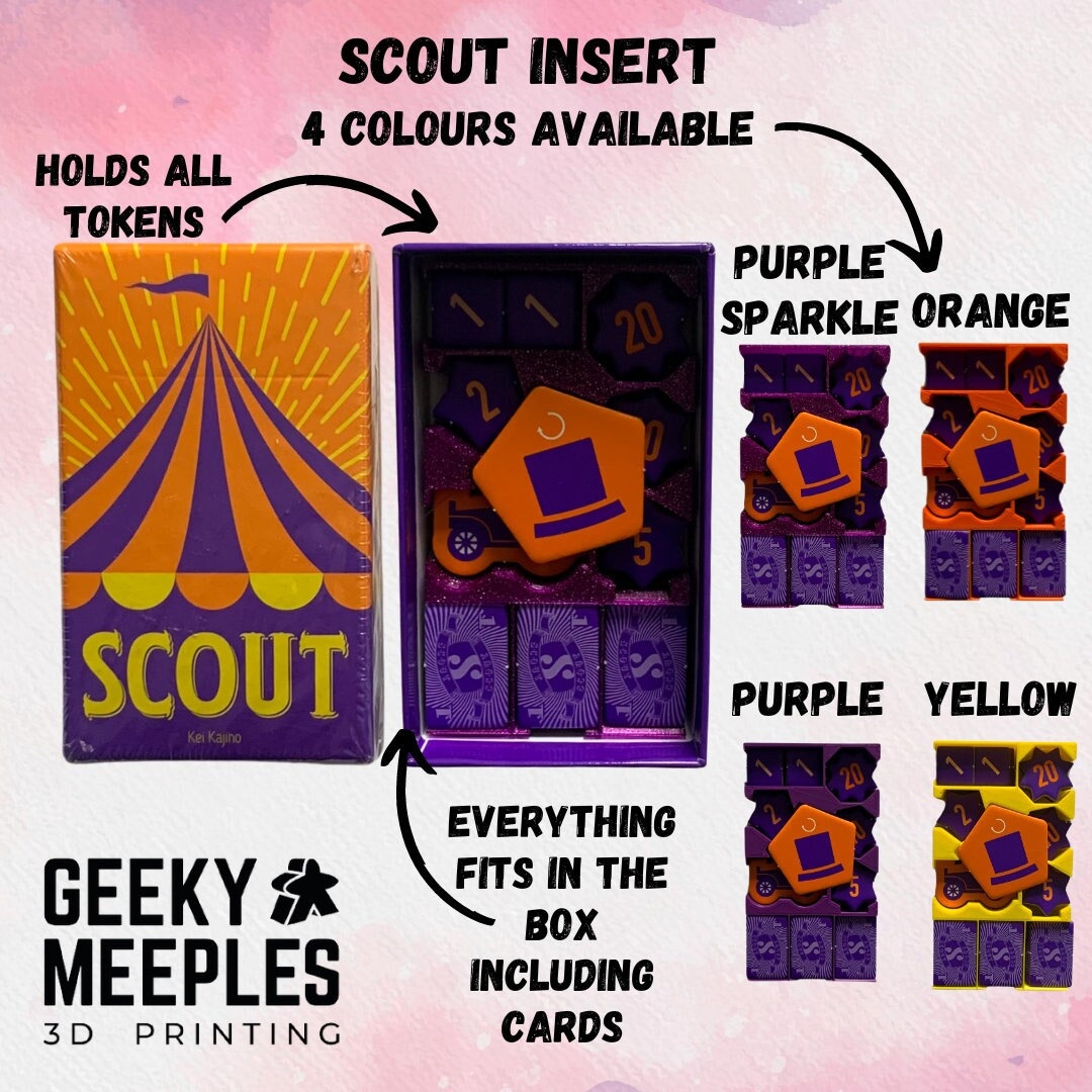 3D Printed Insert for Scout Card Game by Oink Games - 4 Colours ...