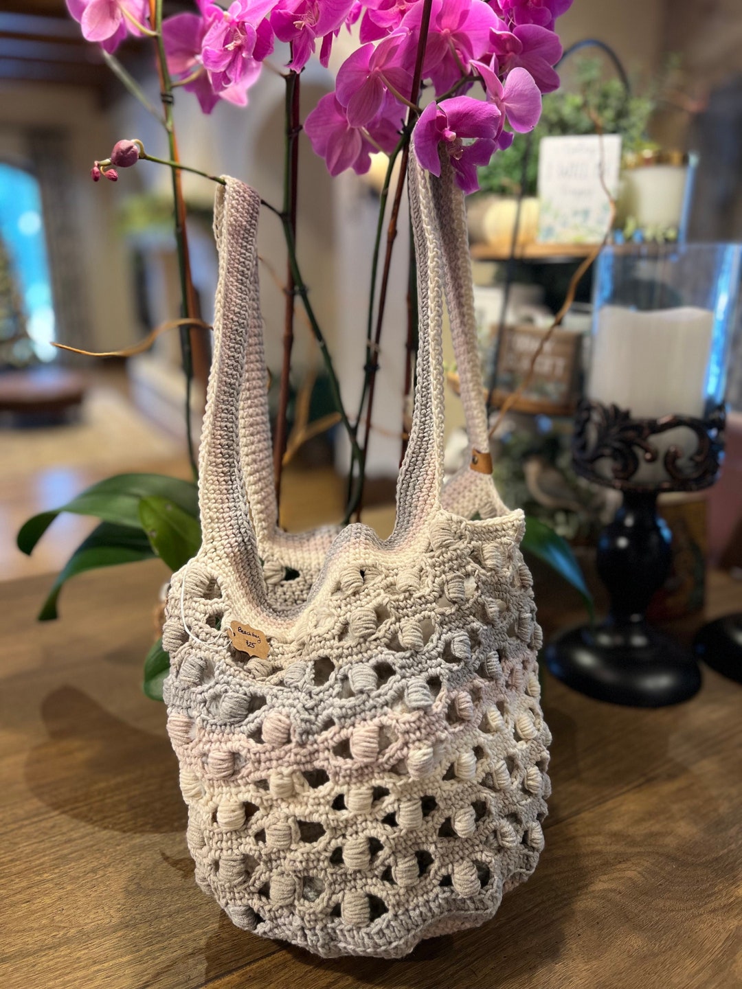 Open Weave Crochet Tote - Etsy