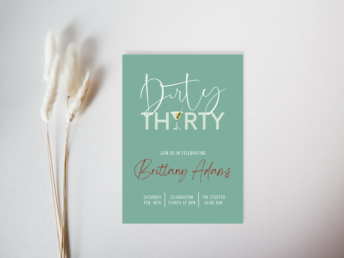 Dirty Thirty Birthday Party Invitation, 30th Birthday Party, DIY Canva ...