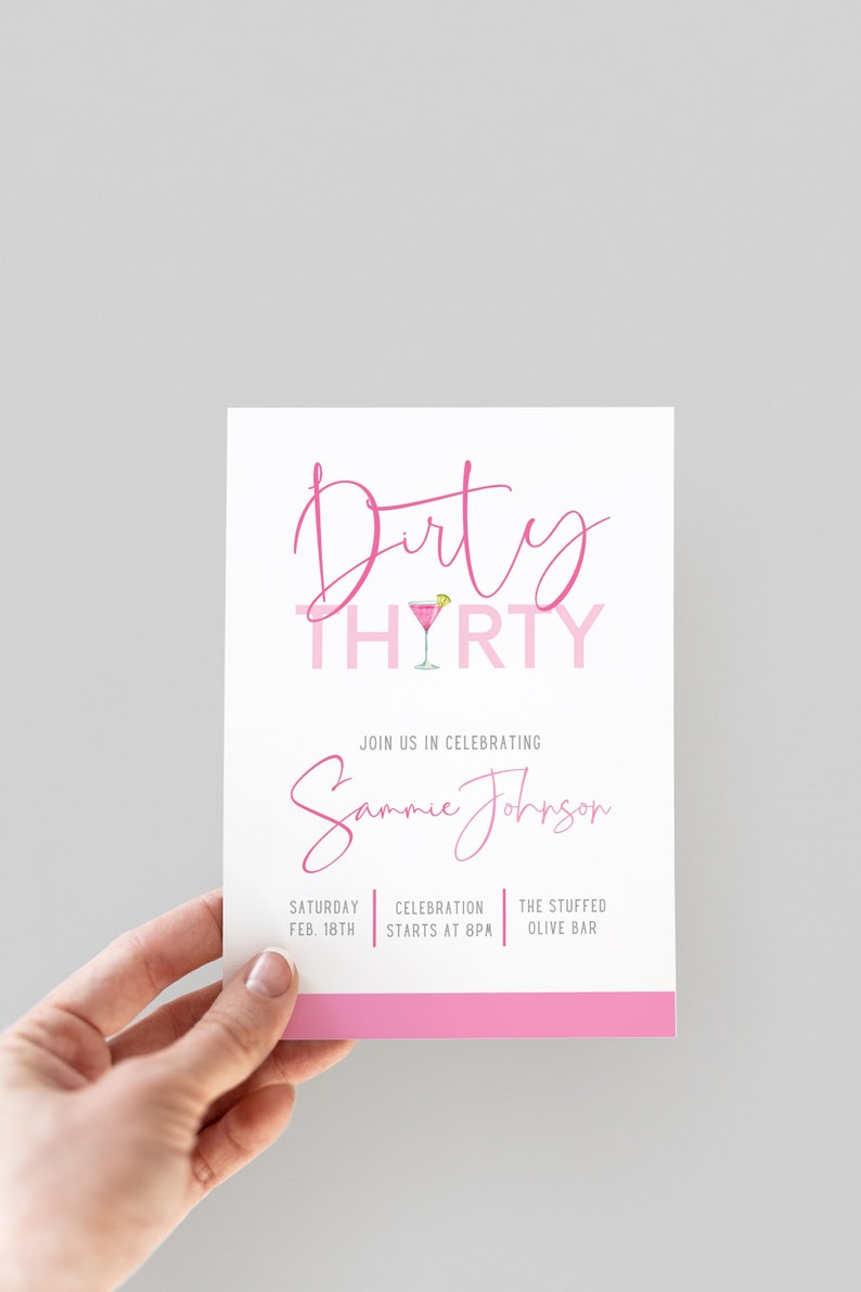 Dirty 30 Birthday Party Invitation, 30th Birthday Party, DIY Canva ...