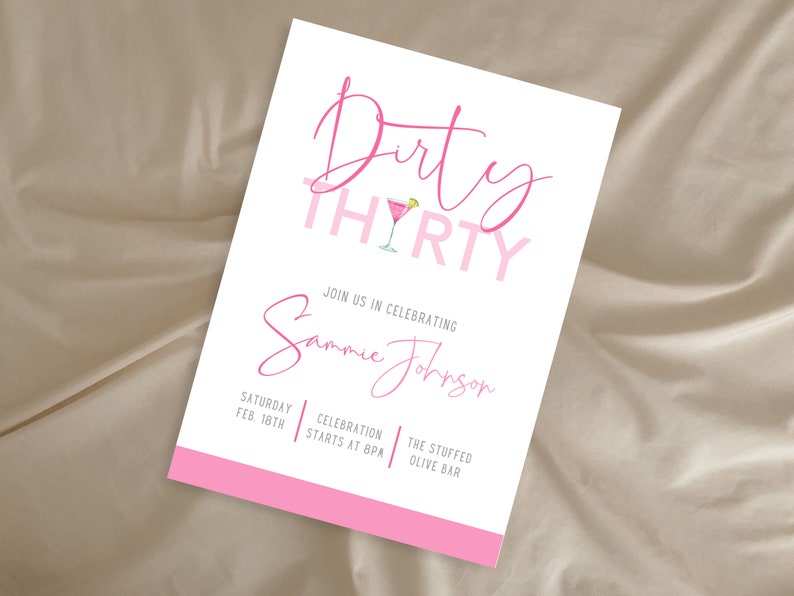 Dirty 30 Birthday Party Invitation, 30th Birthday Party, DIY Canva ...