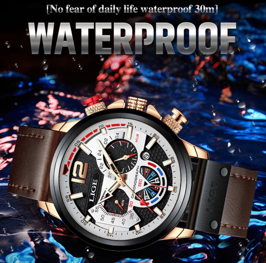 New Fashion Mens Leather Quartz Watch for Men Top Brand Luxury - Etsy