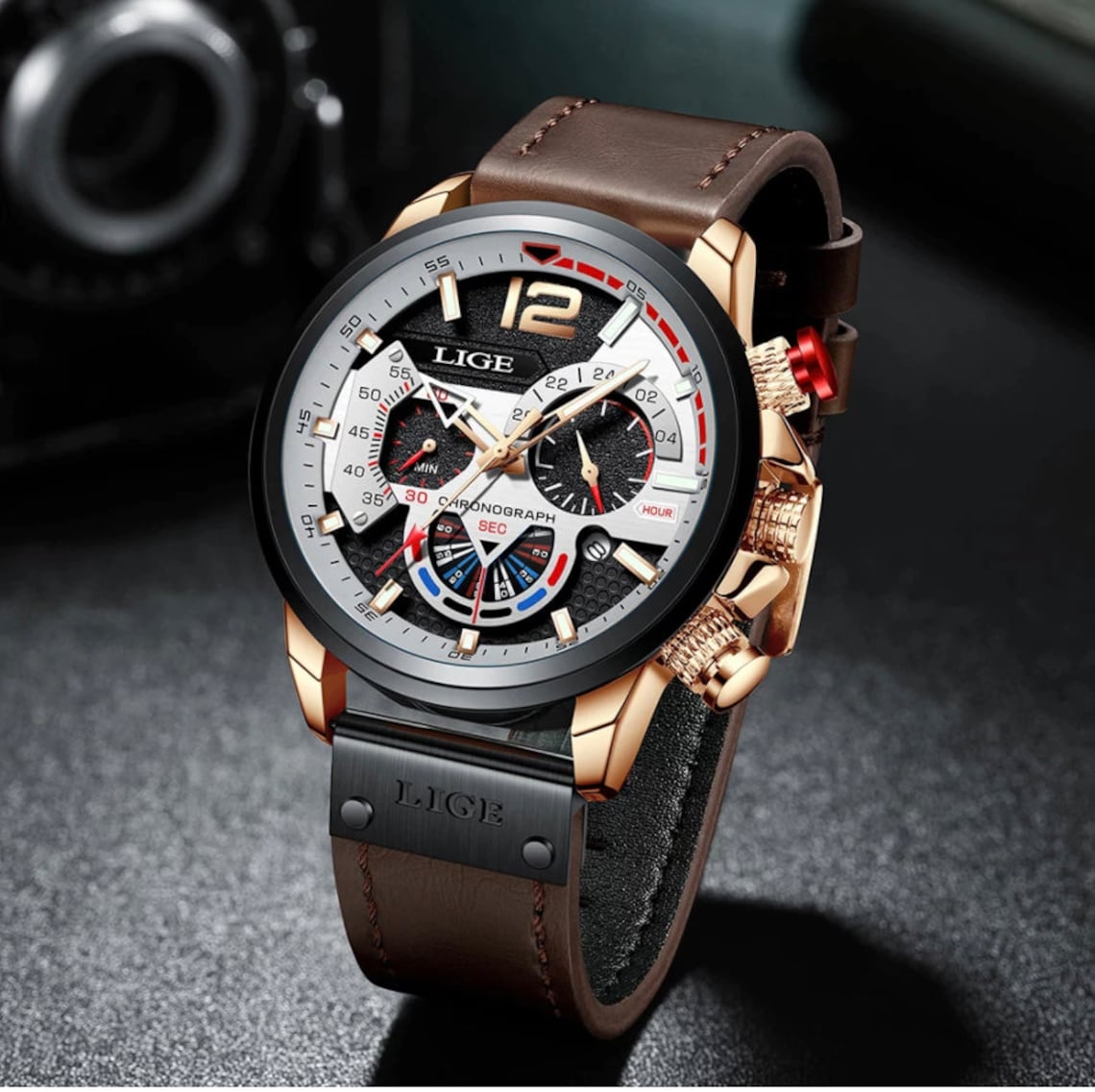 New Fashion Mens Leather Quartz Watch for Men Top Brand Luxury - Etsy