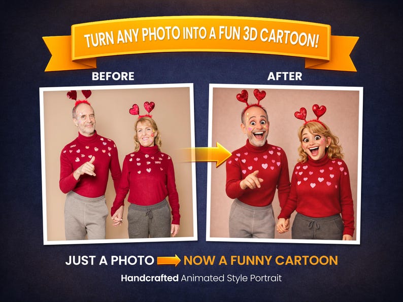 Cartoon Portrait From Photo | Custom 3D Cartoon Character | Funny ...