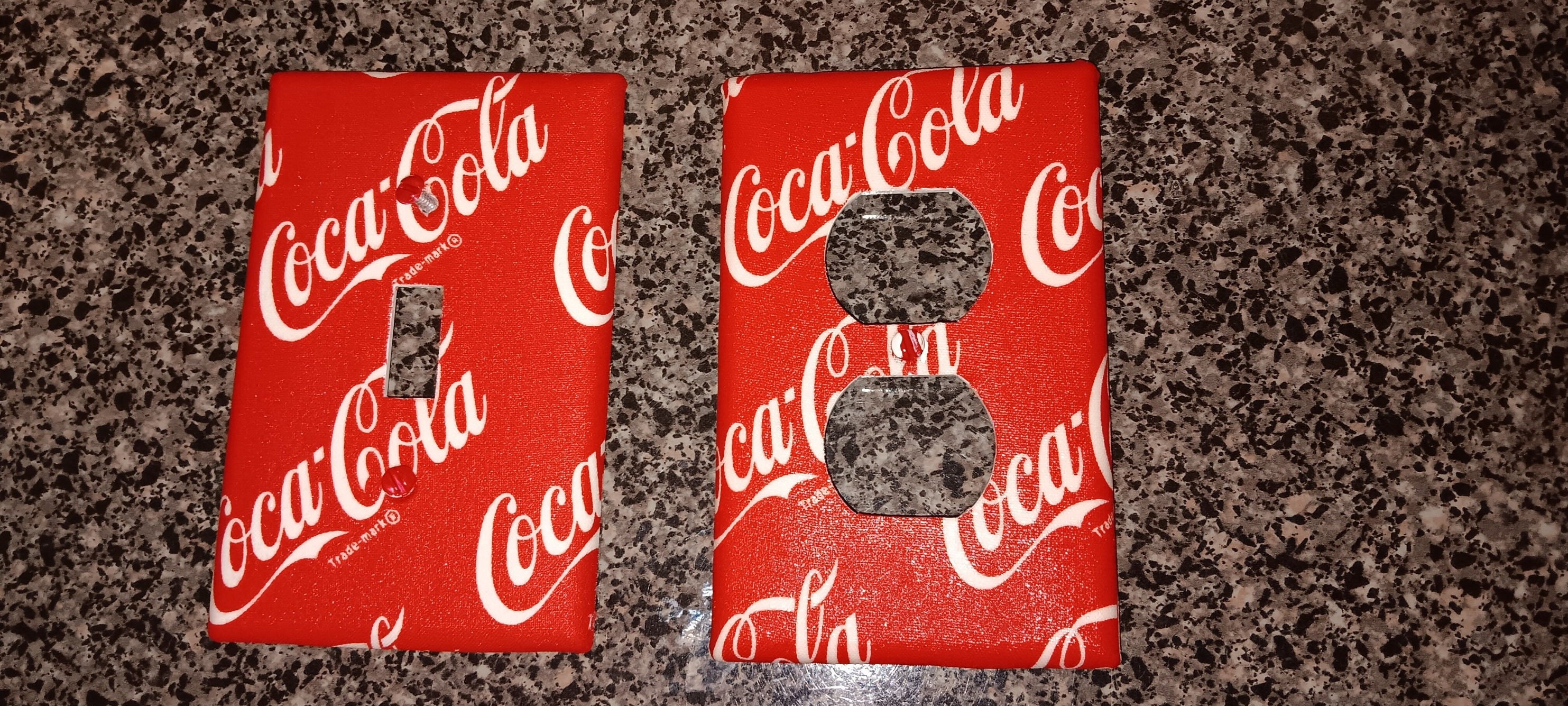 Decorative Coca Cola 1-single Switch Face Plate and 1 Outlet Cover With ...