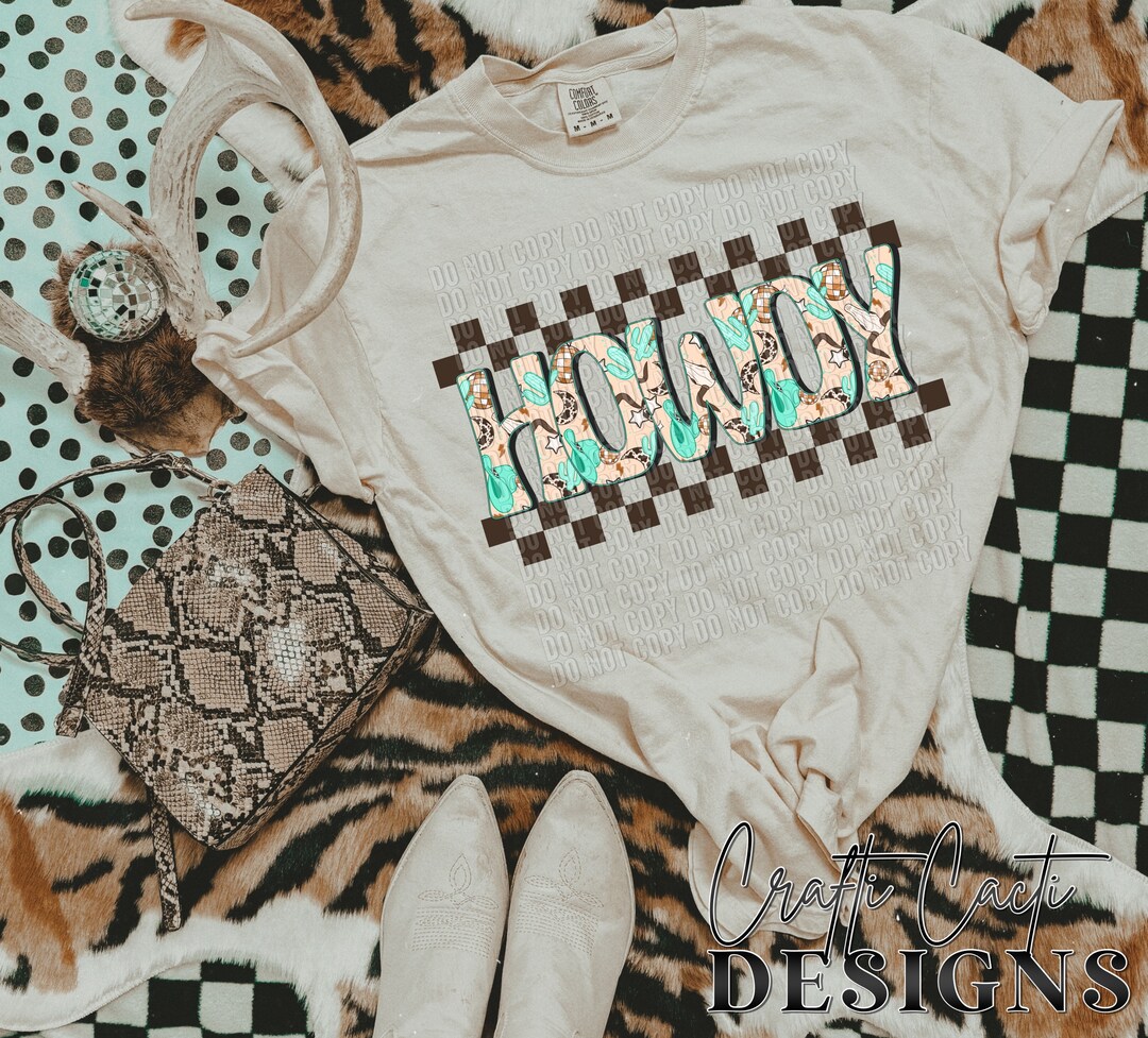 Howdy Checkered Border Digital Download - Etsy