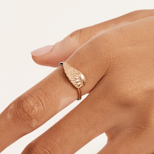 Gold Angel Wing Ring - Etsy