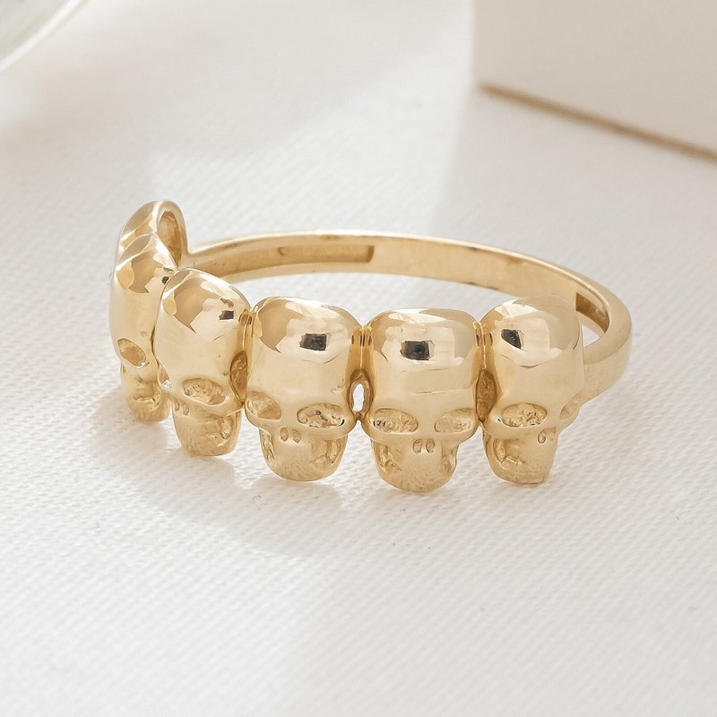 Skull Ring Gold - Etsy