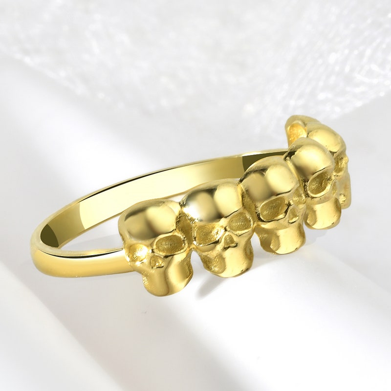 Skull Ring Gold - Etsy