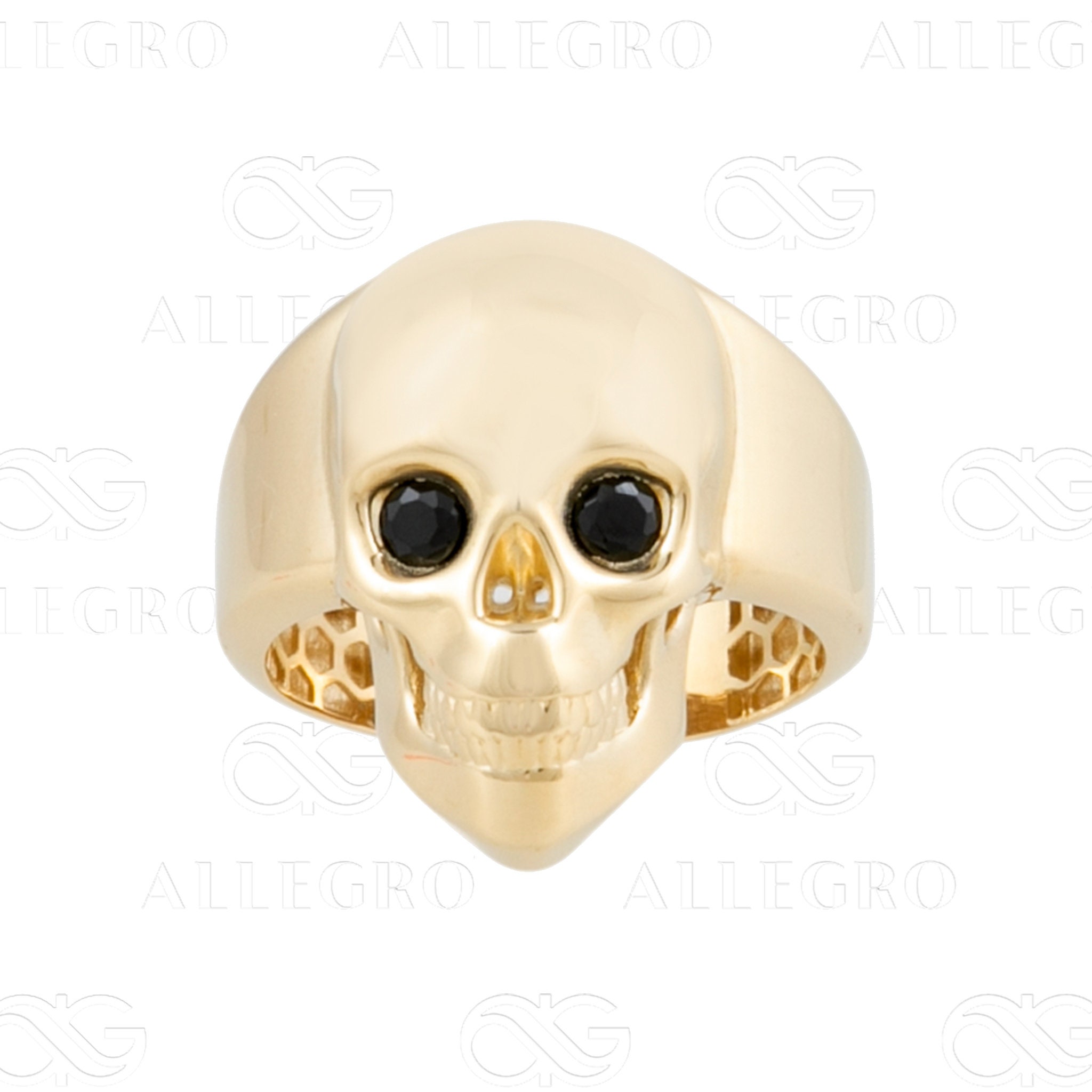 14k Solid Gold Skull Ring Signet Skull Ring Rings For Men Etsy