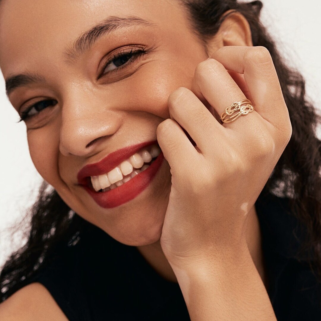 Knot Women Ring in 14K Gold for Wedding Gift, Celtic Mythology Promise ...