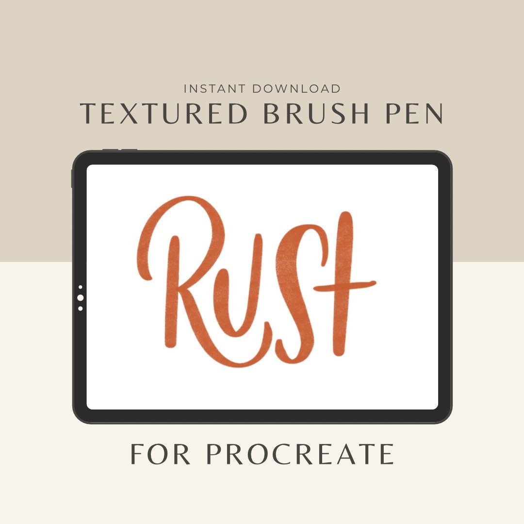 Rust Procreate Brush | Calligraphy Brush Pen | Textured Lettering Brush ...