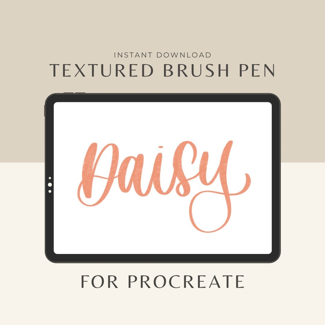 Daisy Procreate Brush | Calligraphy Brush Pen | Textured Lettering ...