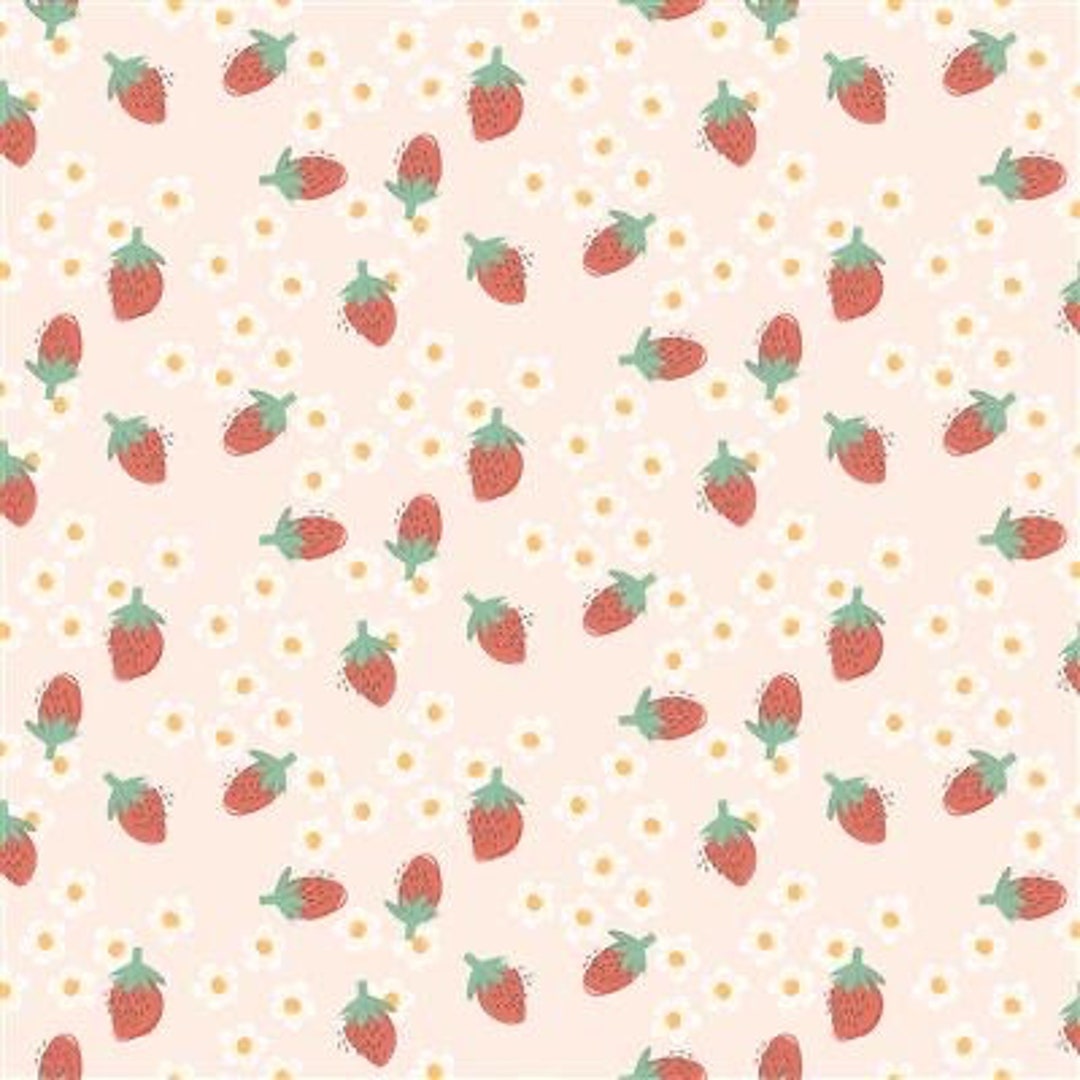 Strawberry Days Digital Digital Strawberries Pale Peach by Meags & Me ...