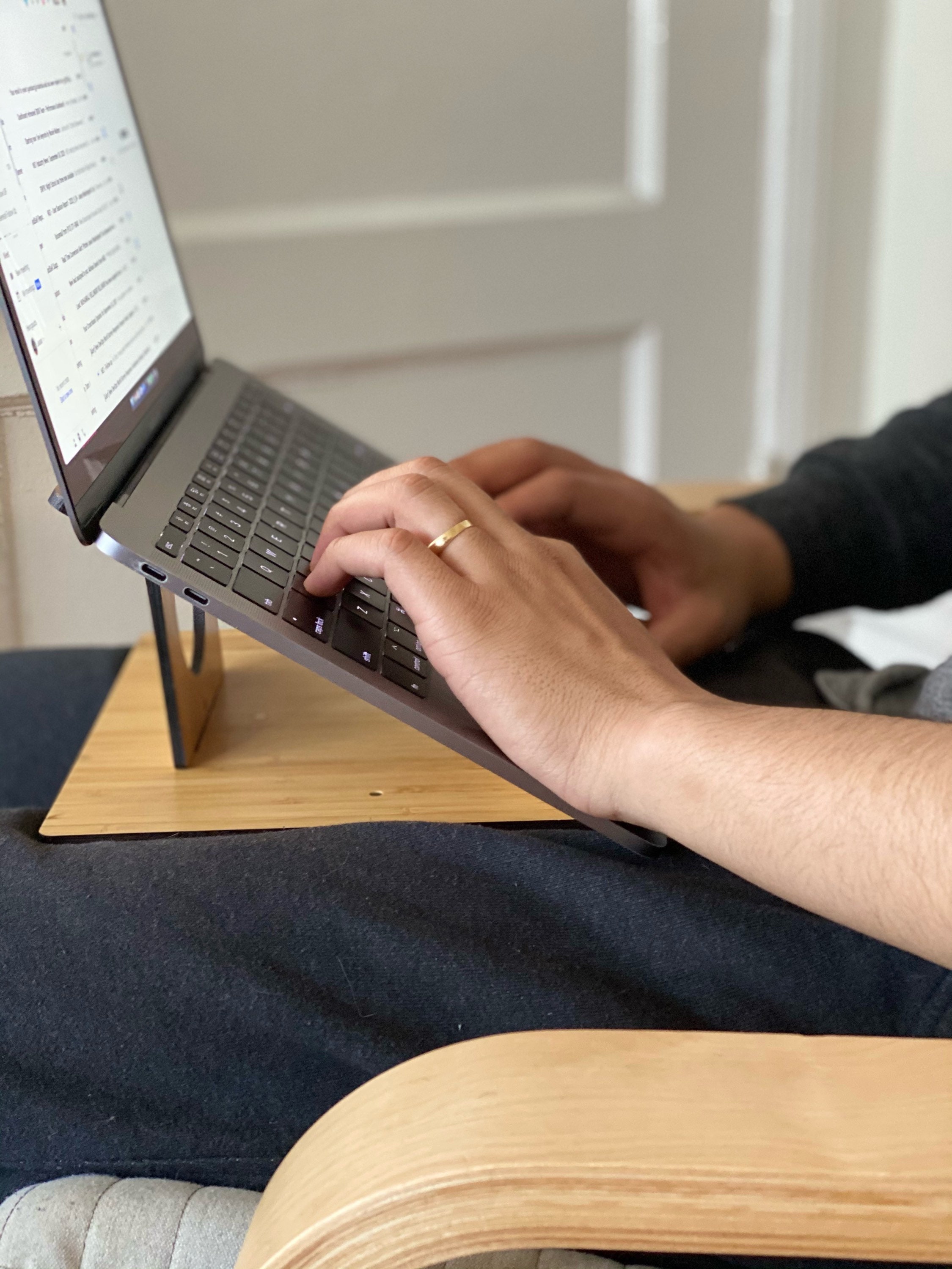 Portable Bamboo Laptop Stand for 13” MacBook Pro/air (or Similar ...