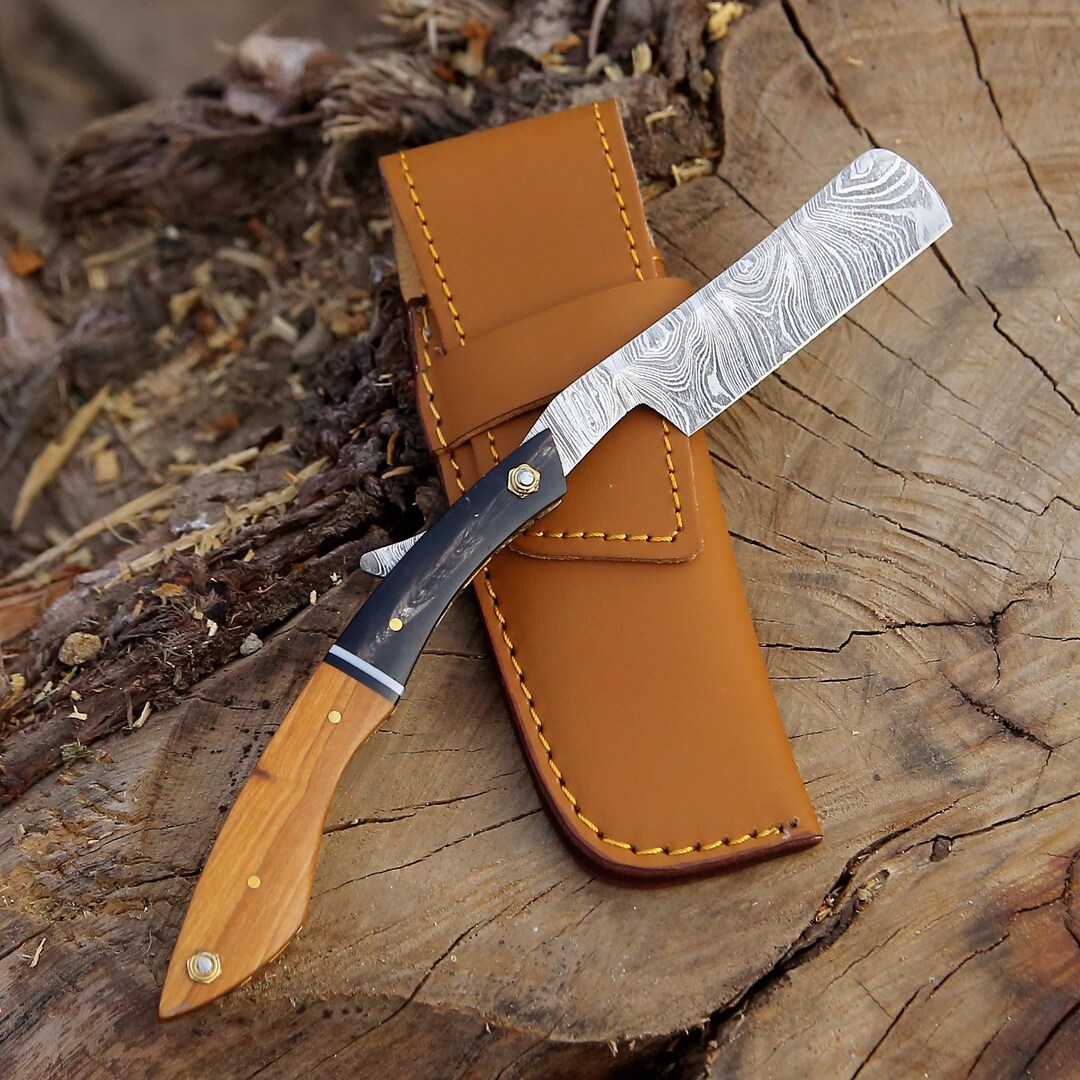 Handmade Damascus Steel Personalized Straight Razor for Men Christmas ...