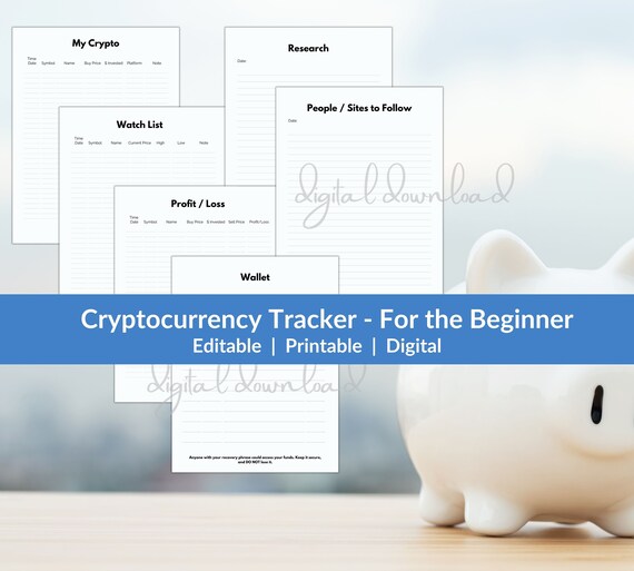 PRINTABLE Cryptocurrency Tracker Editable Crypto Template - Etsy