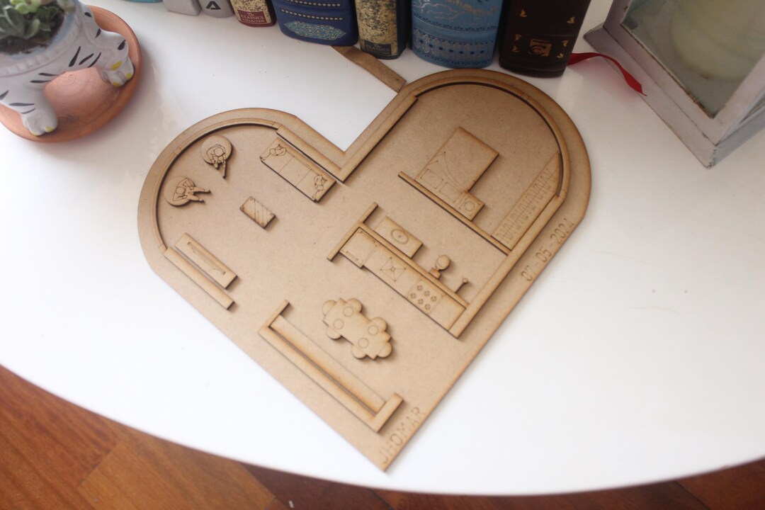 Heart Shaped Architectural Plan, House Layout Heart Floor Plan Laser ...