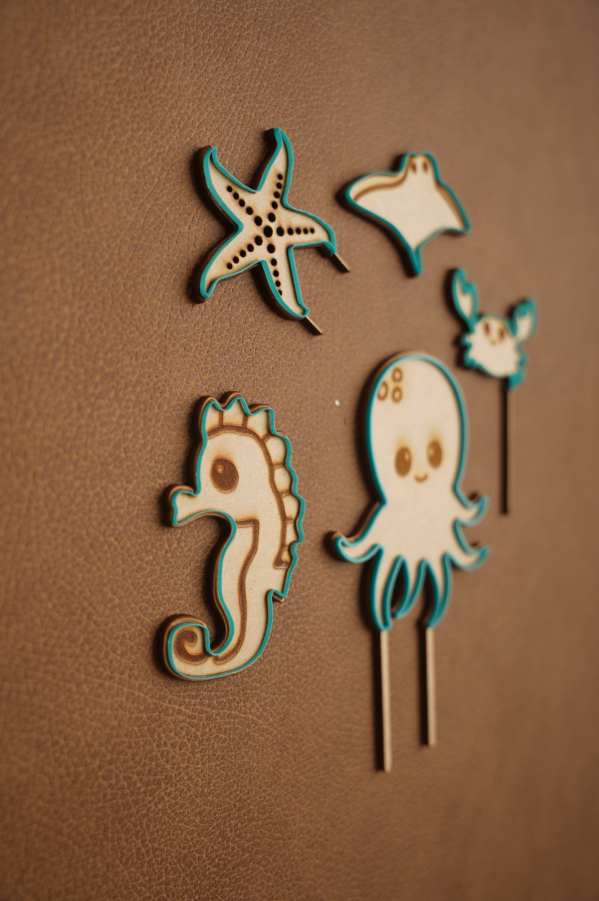 Sea Animals Topper Made in MDF With Acrylic, Digital File Topper ...