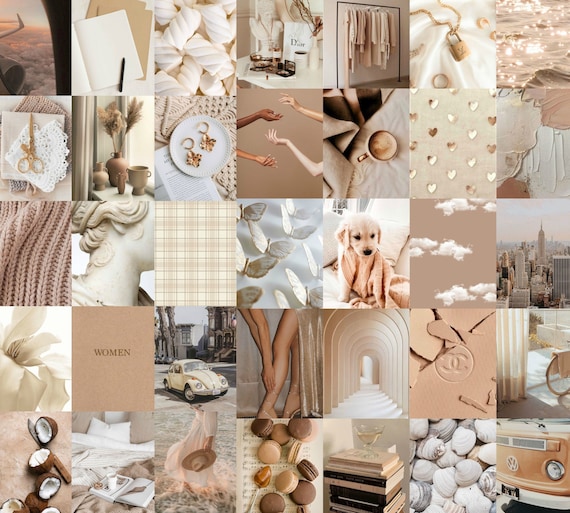 Beige Collage Kit Wall Collage Kit Dorm Collage Kit PRINTS | Etsy