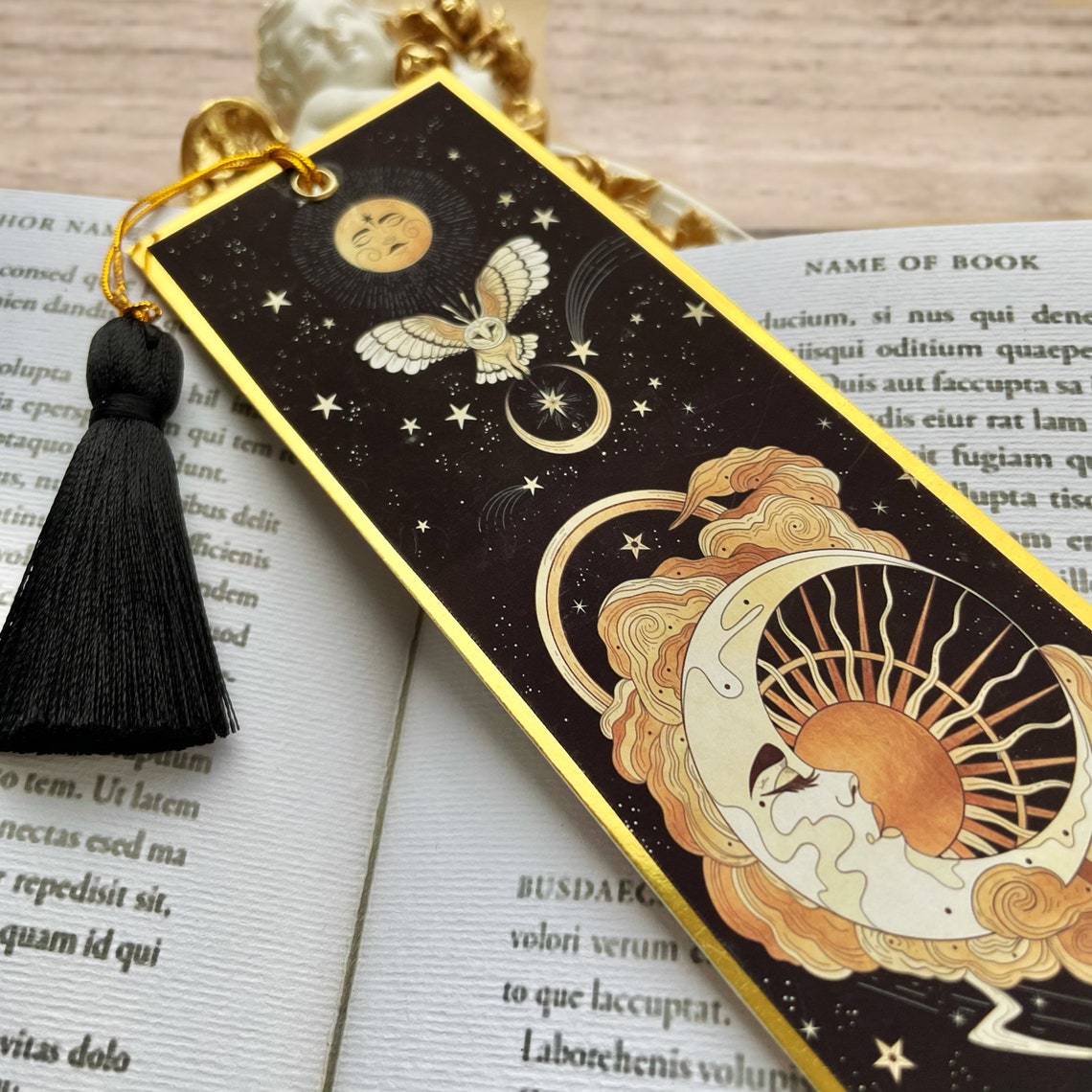 Double-sided Bookmarks Sun and Moon Bookmark Celestial | Etsy