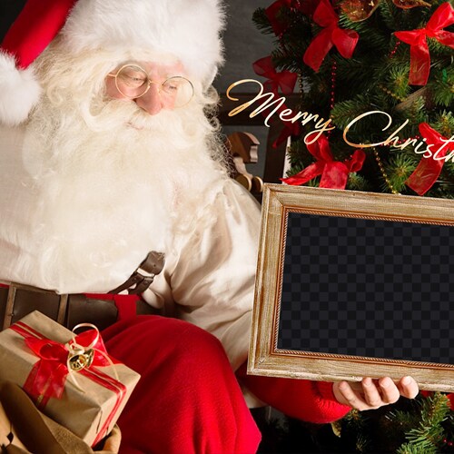 Santa Holding Frame Digital Backdrop Santa Overlay Holding - Etsy
