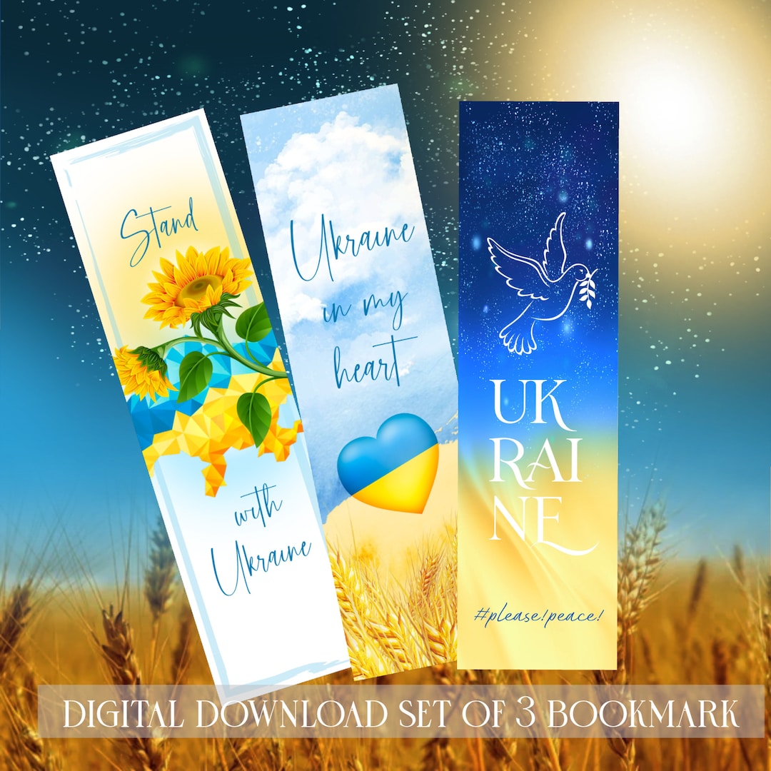 Ukrainian Bookmark Digital Bookmark Stand With Ukraine - Etsy