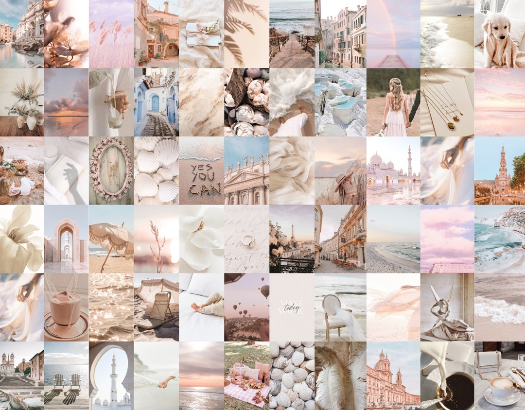 Neutral Wall Collage Kit Wall Collage Kit Nude Collage Kit Aesthetic ...
