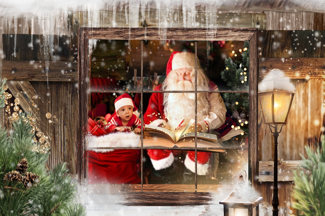 Window Overlay Snow Backdrop Christmas Window DIGITAL DOWNLOAD - Etsy