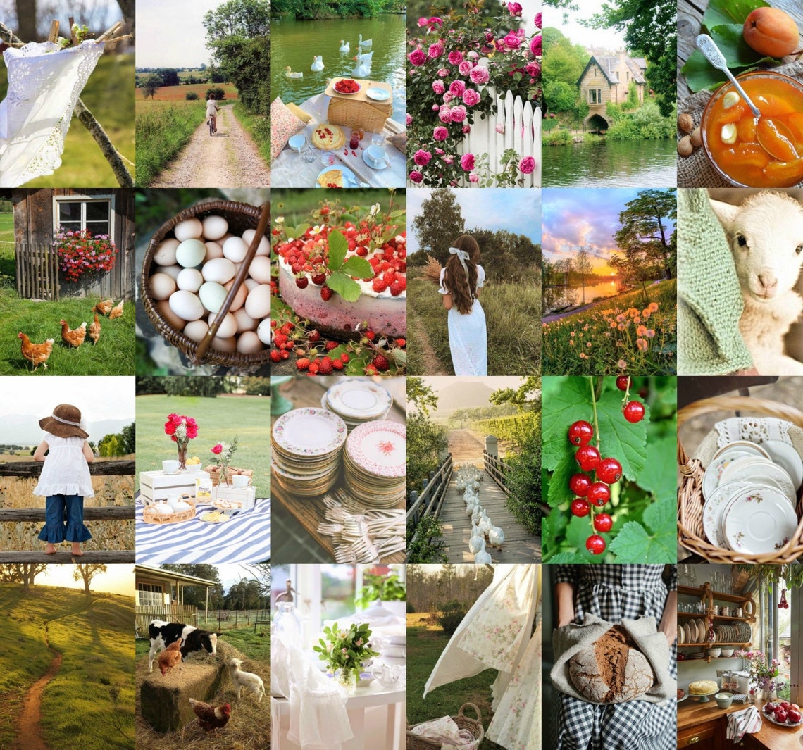 Cottagecore Wall Collage Kit Room Decor Cottage Core Aesthetic Etsy