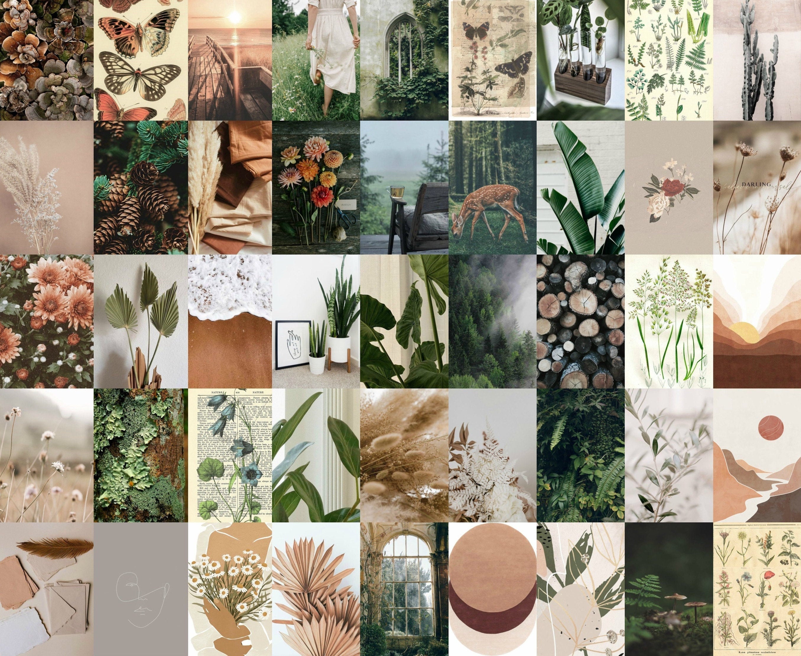 Wall Collage Kit Aesthetic Room Decor Boho Collage Kit DIGITAL | Etsy