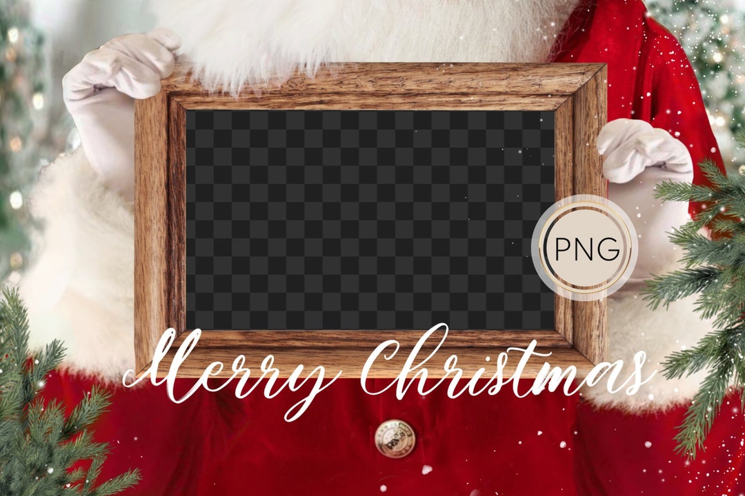 Santa Overlay Santa Holding Frame Winter Backdrop DIGITAL DOWNLOAD - Etsy