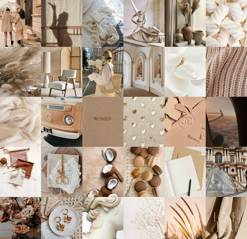 Beige Collage Kit Wall Collage Kit Dorm Collage Kit DIGITAL - Etsy