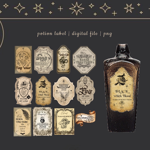 Potion Label Png - Etsy