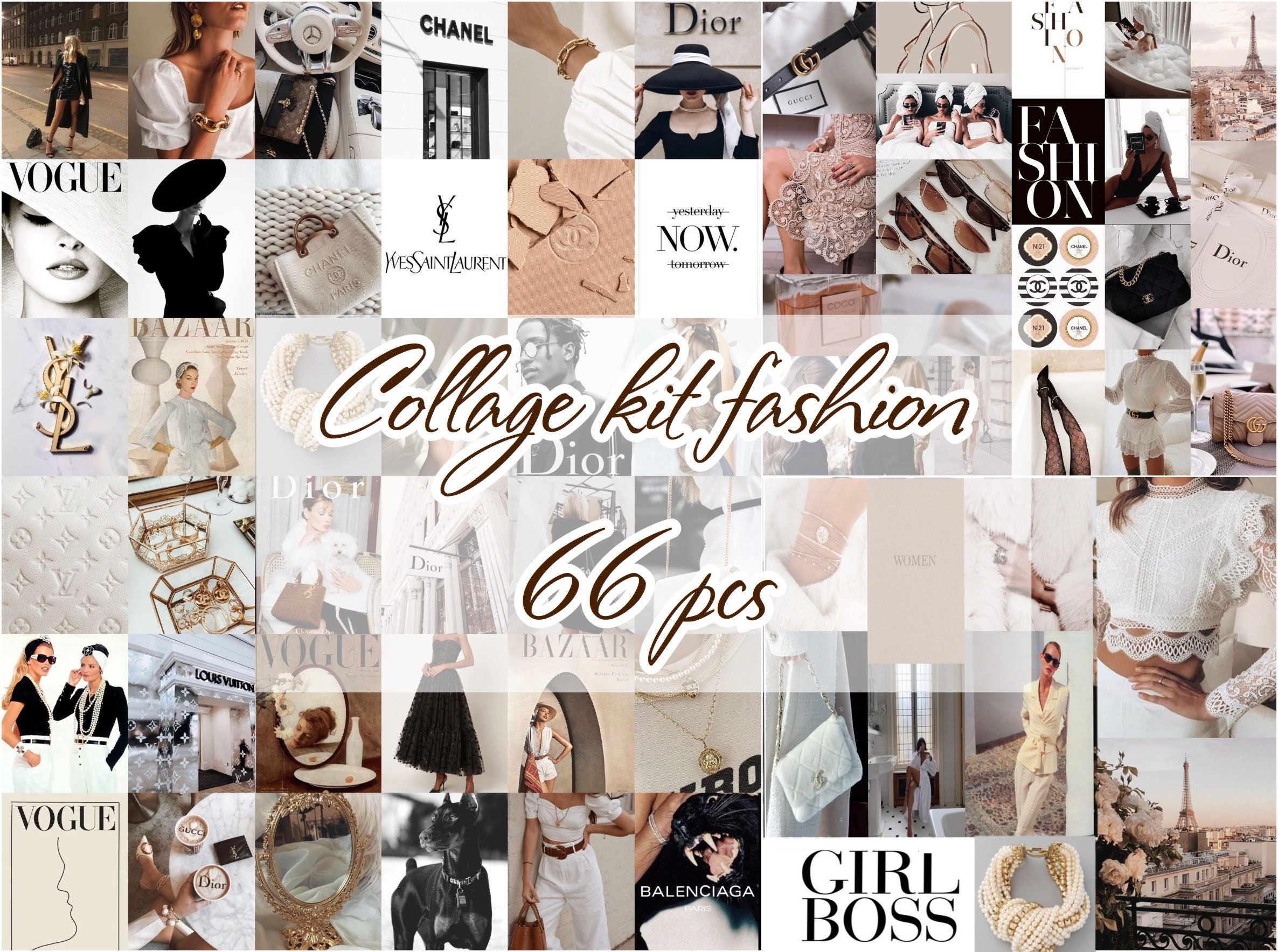 Collage kit fashion Wall collage kit Vogue collage kit Tezza | Etsy