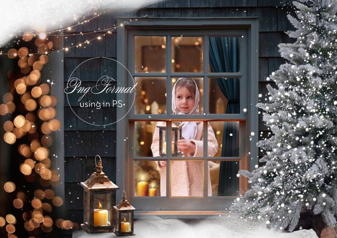 Winter Overlay Window Overlay Window Frame Frosty Window DIGITAL - Etsy