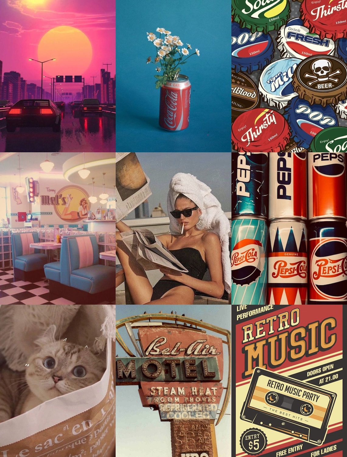 Vintage Collage Kit Wall Collage Kit Dorm Collage Kit PRINTS | Etsy