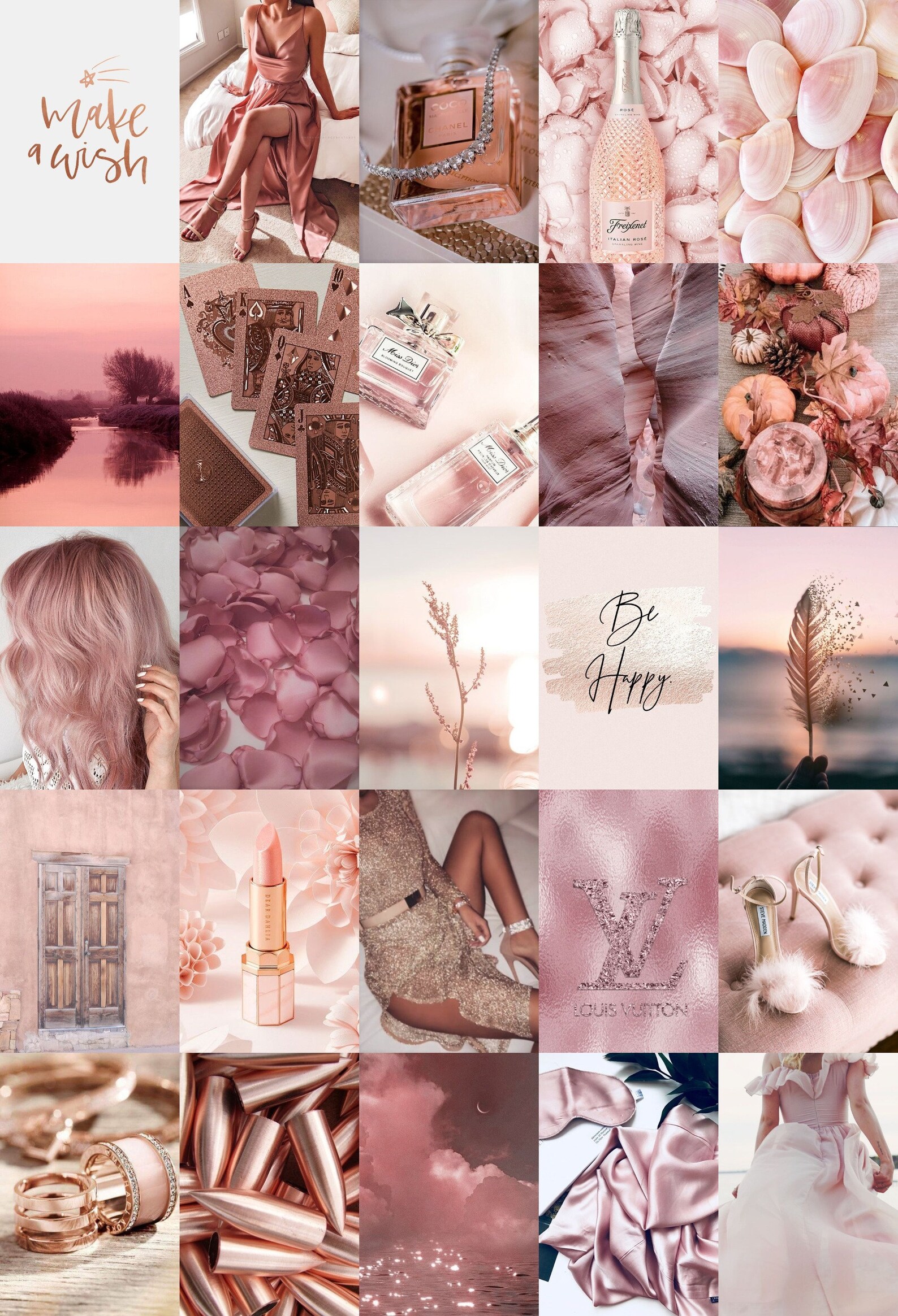 Wandcollage Kit Rosa Collage Kit Foto collage kit 60PCS - Etsy.de