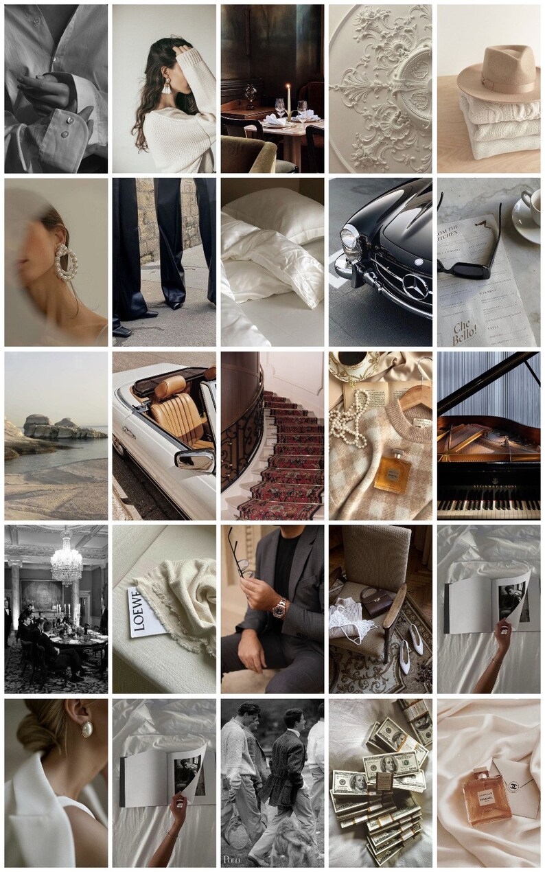 Old Money Aesthetic Tezza Collage Kit Pinterest Room Decor - Etsy UK