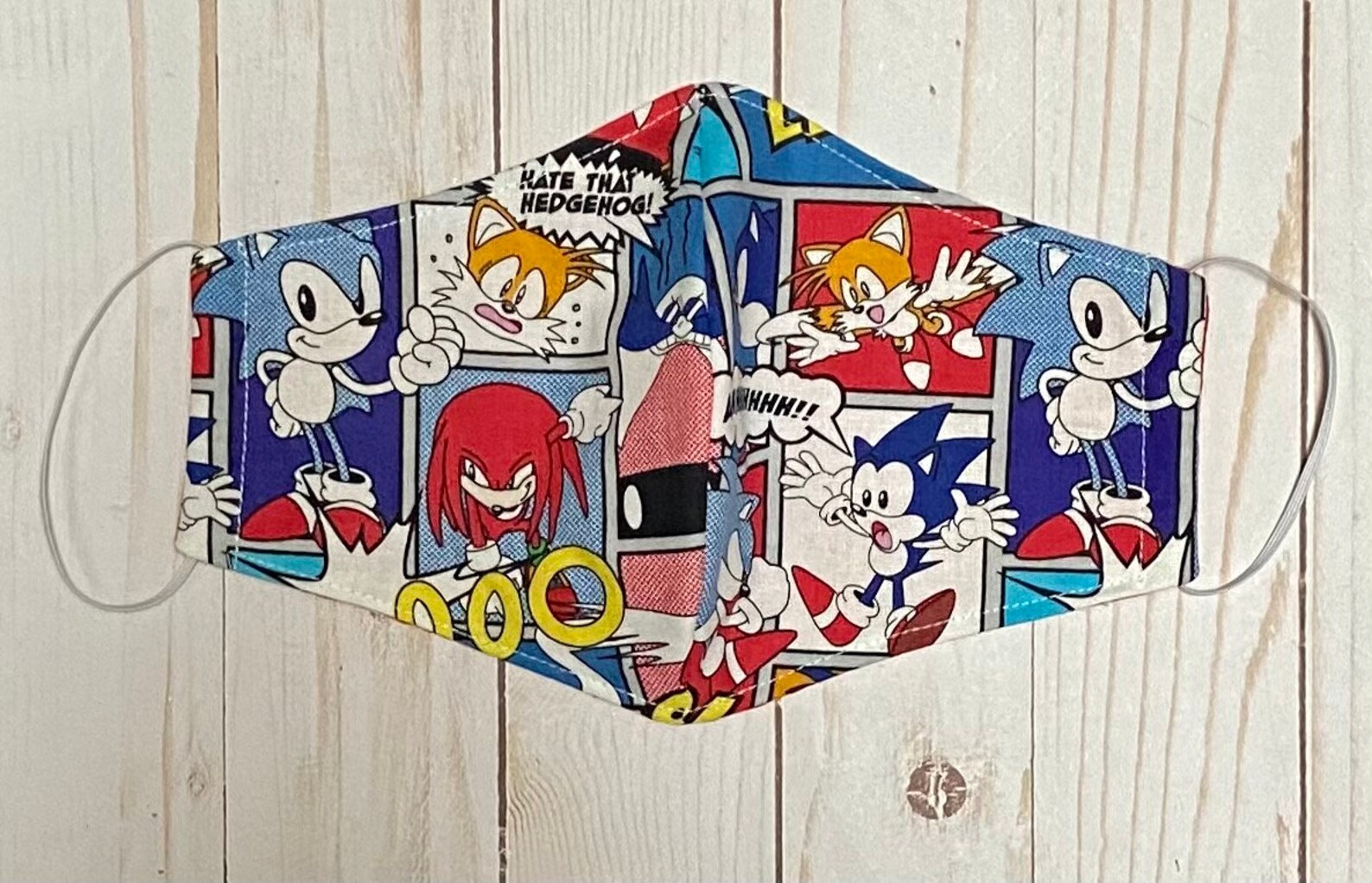 Sonic the Hedgehog face mask | Etsy