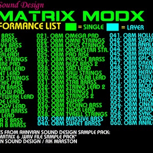 OB MATRIX MODX Sample Pack Yamaha Montage Synthesizer - Etsy