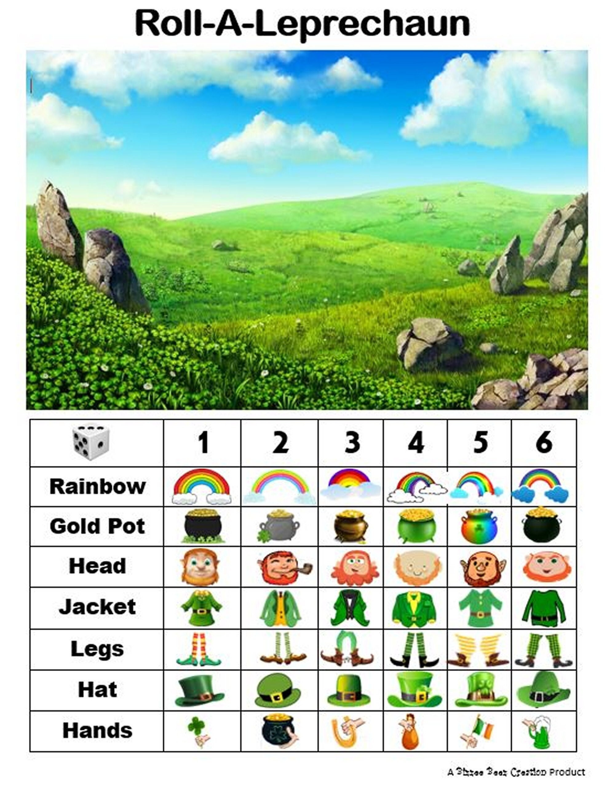 Roll A Leprechaun Dice Game, St Patrick's Day Activity, Indoor Game for ...