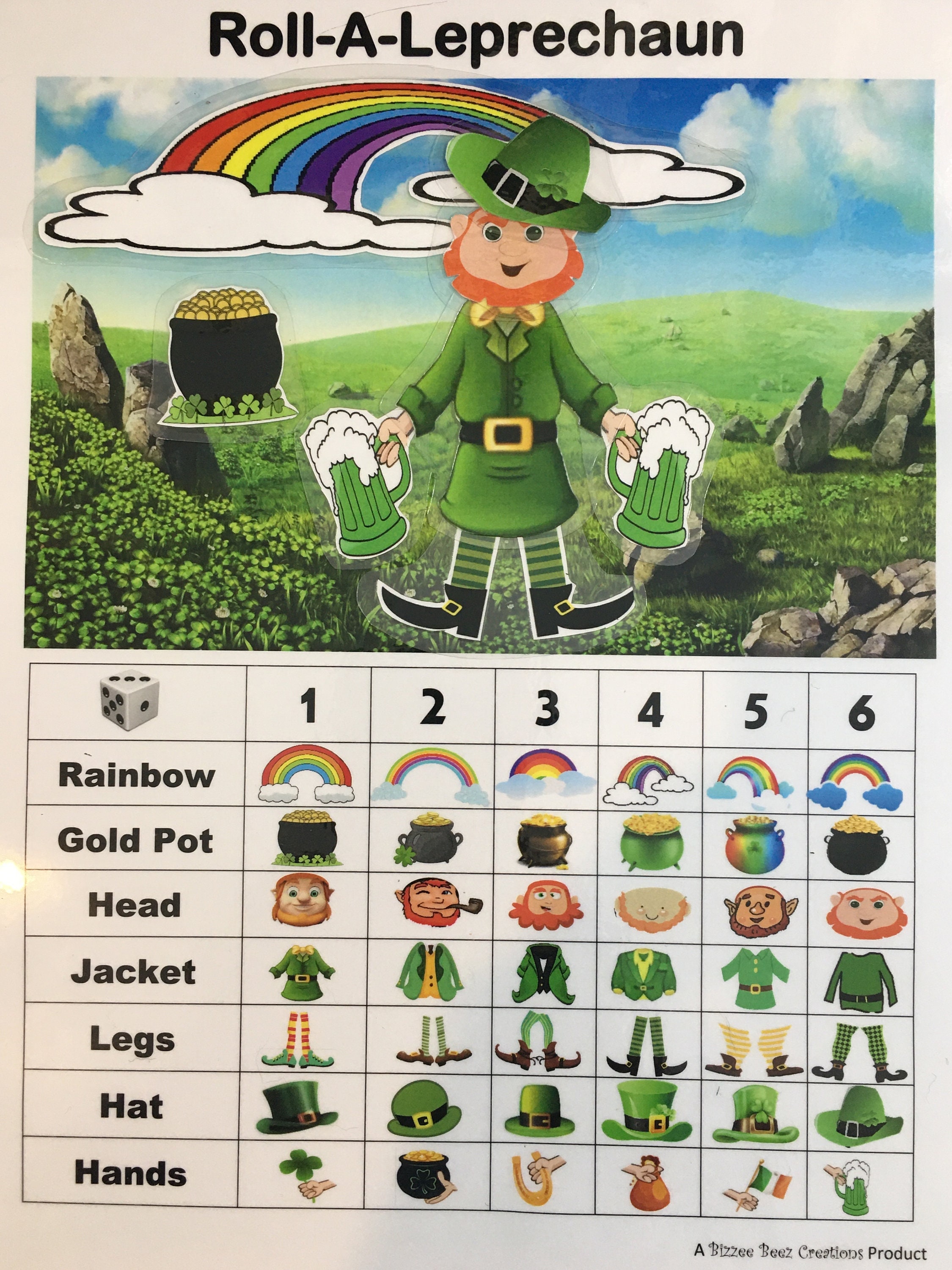 Roll A Leprechaun Dice Game, St Patrick's Day Activity, Indoor Game for ...