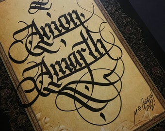 Custom Calligraphy on Black Paper Size A4 - Etsy UK