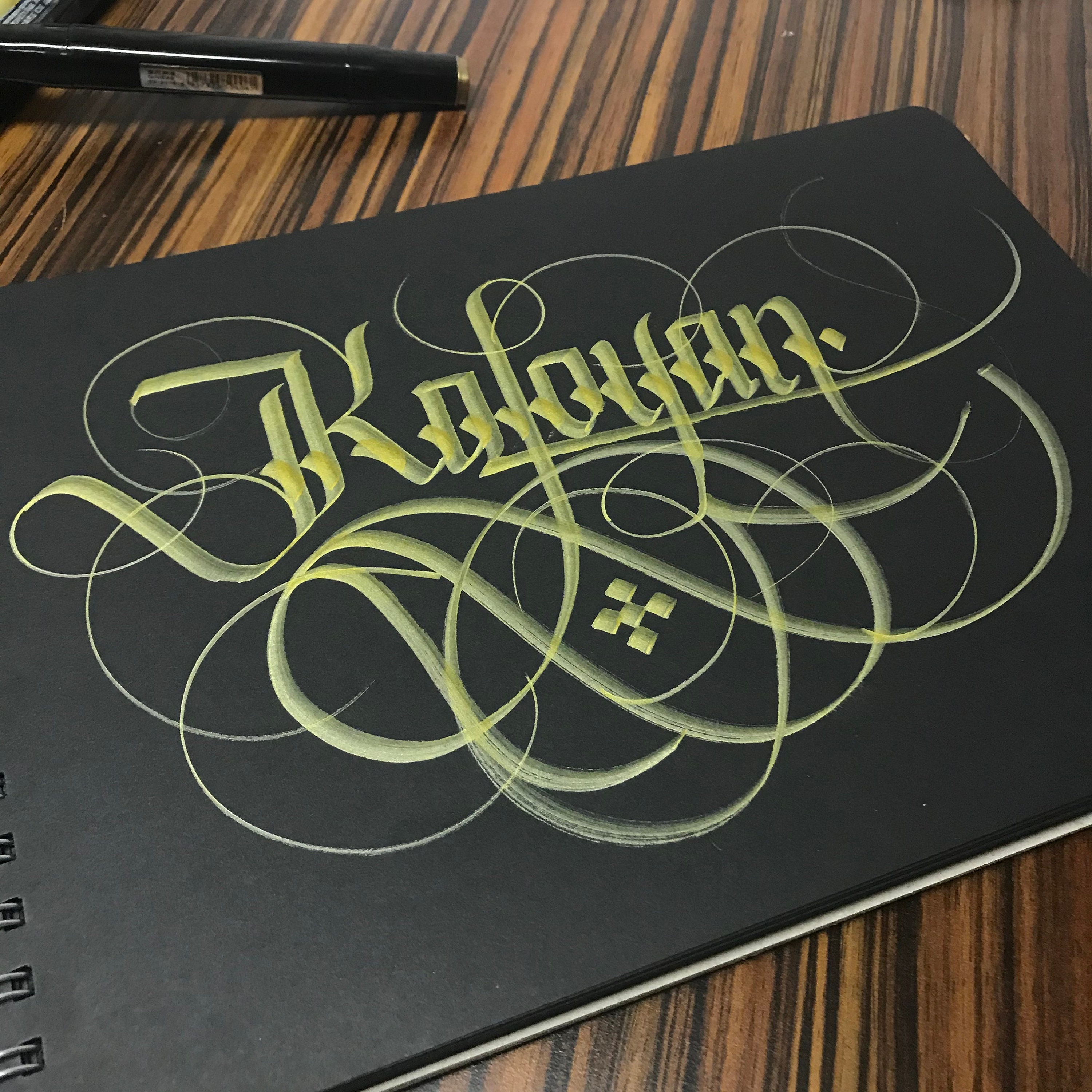 Custom Calligraphy on Black Paper Size A4 - Etsy