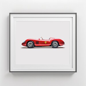 Ferrari 250 Testa Rossa Car Print, Retro Ferrari Poster, Home Office ...