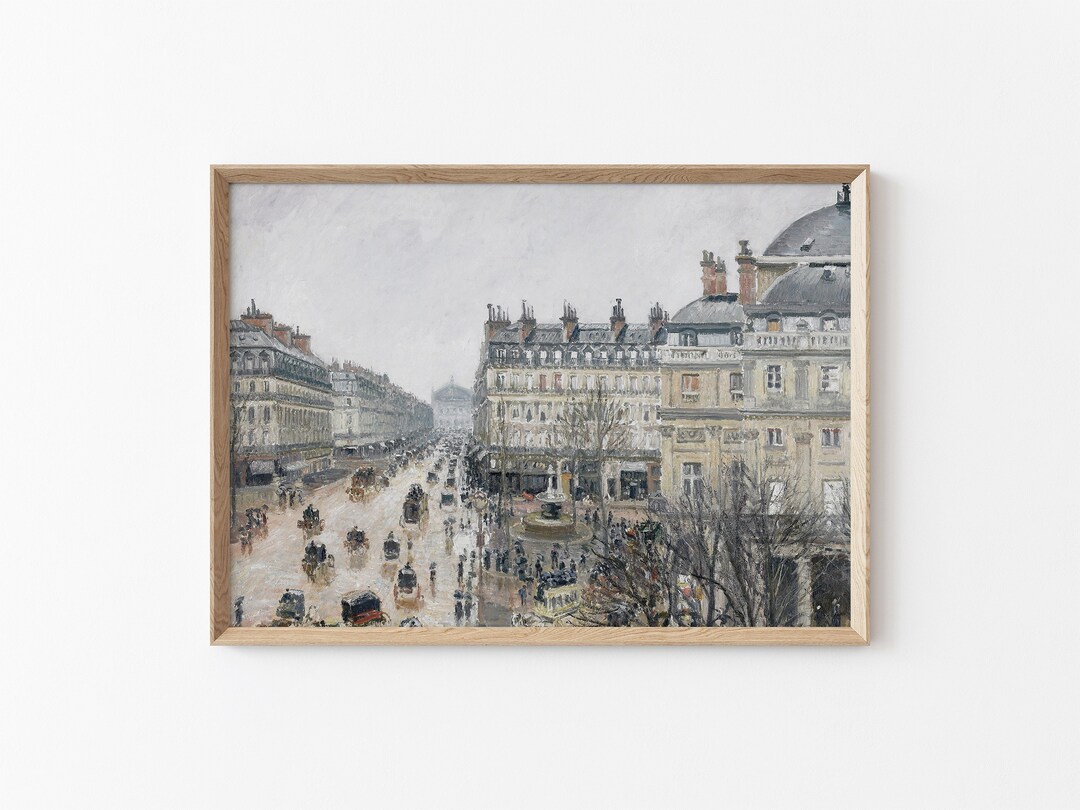 Vintage France Cityscape Print, French Antique Painting, Neutral Toned ...