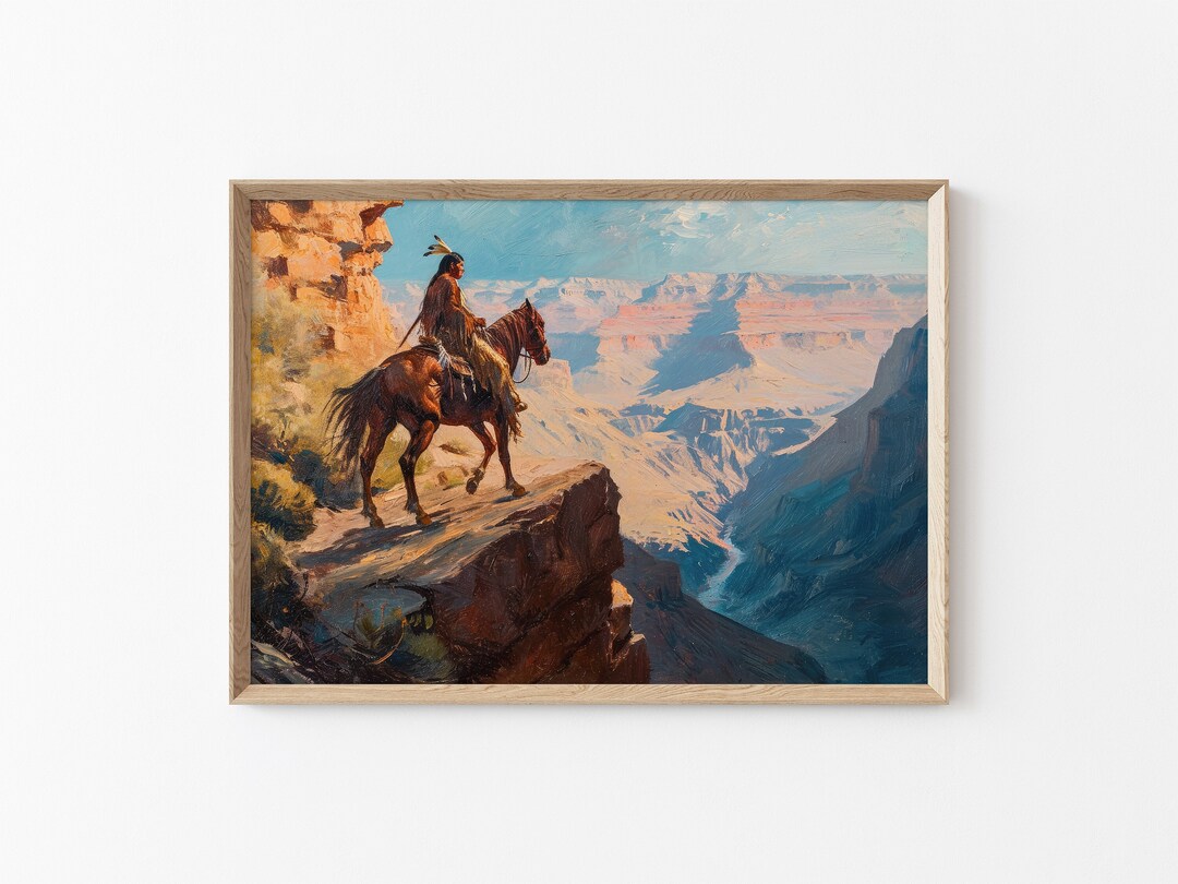 Native American Warrior Painting, American Indian Scenery Wall ...